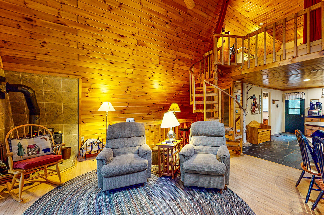 Heavenly Hideaway - ATV/Snowmobile access - Water front A-Frame Cabin ...